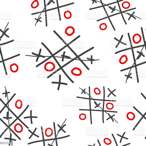 白い背景に十字架とチックタックつま先パターンの手描きのゲームのベクトル画像 三目並べのベクターアート素材や画像を多数ご用意 三目並べ