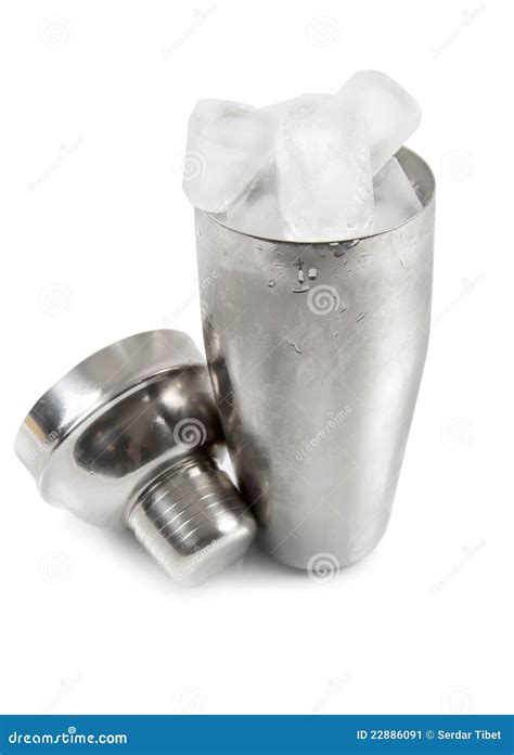 Cocktail Shaker With Ice Stock Image Image Of Clean 22886091