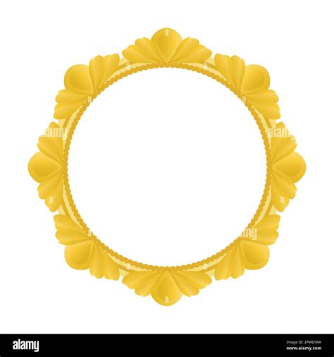 Hexagon Rounded Gold Old Royal Border With Floral Ornament For Pictures