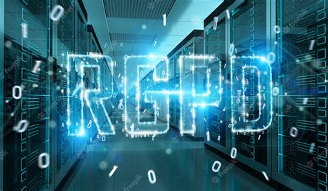 Premium Photo Digital Gdpr Interface In Server Room 3d Rendering