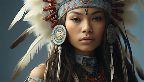 Premium Ai Image Young Indigenous Woman Exudes Elegance And Beauty In