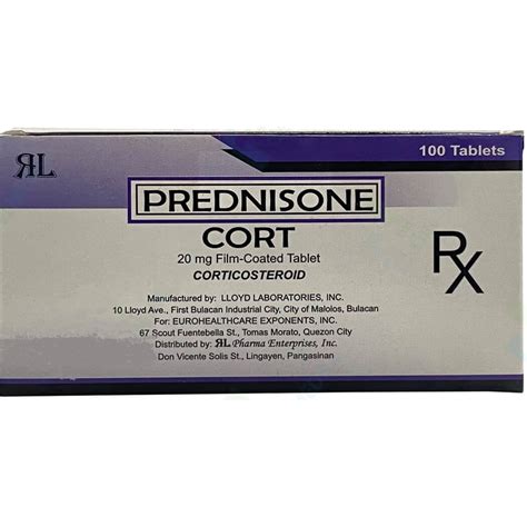 Cort Prednisone 20mg Film Coated Tablet 100s Price In The Philippines