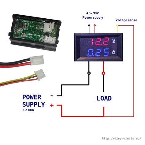 How To Wire A Digital Dual Display Volt And Ammeter