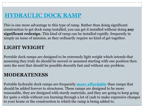 PPT Hydraulic Dock Ramp Portable Dock Ramp Loading Dock Ramp Warehouse Dock Lift Manufacturers