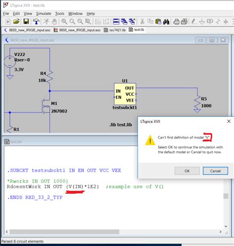 Simulation Ltspice Error With The V Function In A Subcircuit
