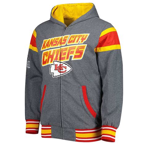 Fleece Full Zip Extreme Kansas City Chiefs Gray Hoodie