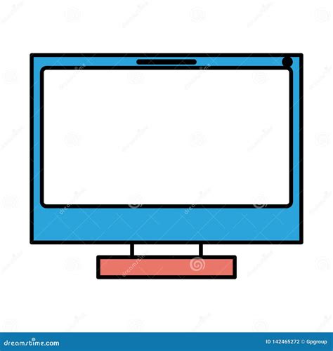 Silhouette Color Sections Of Lcd Monitor Stock Vector Illustration Of Device Color 142465272