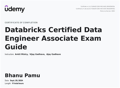 Udemy Databricks Gecsurat Data Bhanu Pamu