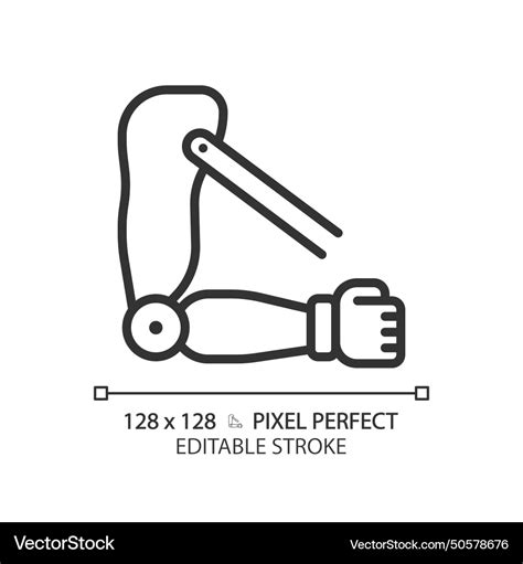Transhumeral Prosthetic Arm Linear Icon Royalty Free Vector