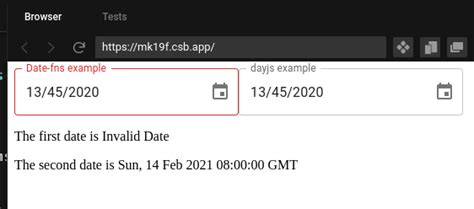 Datepicker Dayjs Adapter Gives Unexpected Results For Invalid Date