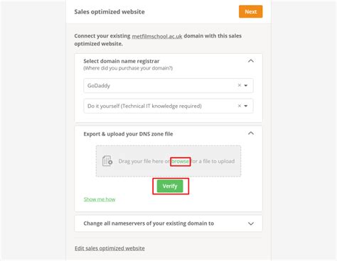 gloriafood online ordering exporting the dns zone file for domains