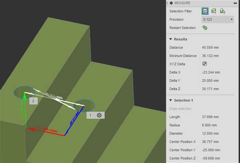 inspect two holes center distance by plane autodesk community