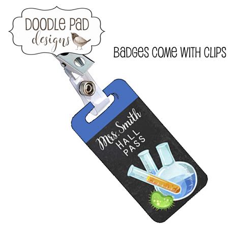 Science Class Hall Pass Hanger And Passes Custom Decor And