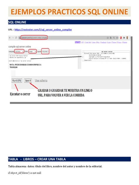 Sql Ejemplos Practicos Pdf Sql Gestión De La Información