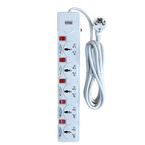 Clopal 5 Ways Extension Socket With 3 Mtrs Cord 2500 Watts Cp 154