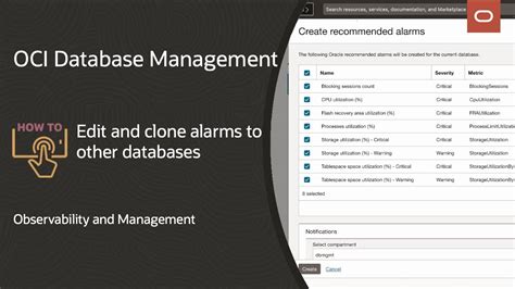 oci database management how to edit and clone alarms to other