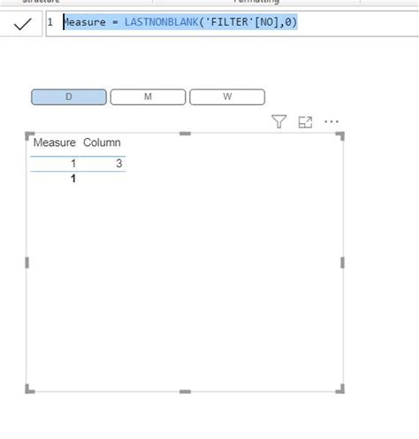 Thai Power Bi User Group รบกวนหน่อยค่ะ เรามี Table ที่จะเป็น Slicer มี 3 Row คือ D M W