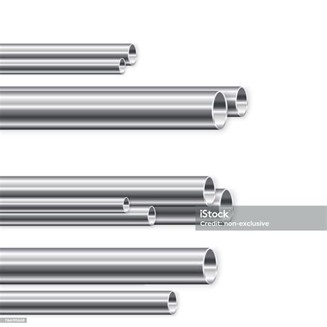 금속 파이프 제조 새로운 철 튜브의 그룹 벡터 일러스트레이션 0명에 대한 스톡 벡터 아트 및 기타 이미지 0명 3차원 형태 강철 Istock