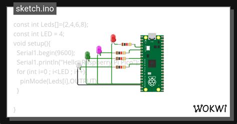 4 Leds Blinking Wokwi Esp32 Stm32 Arduino Simulator