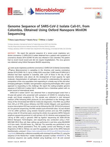 Genome Sequence Of Sars Cov 2 Isolate Cali 01 From Colombia