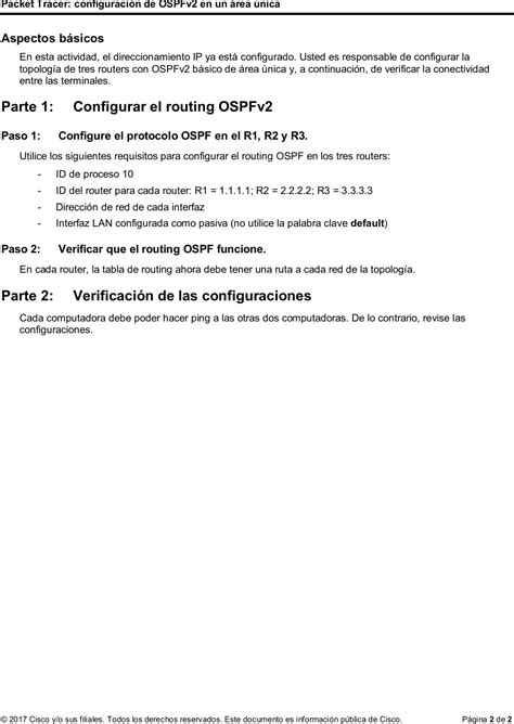 Packet Tracer Configuring OSPFv In A Single Area Instructions