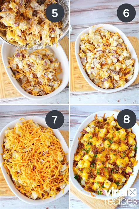 Easy Cheesy Bacon Potato Casserole With Cheddar Salty Side Dish