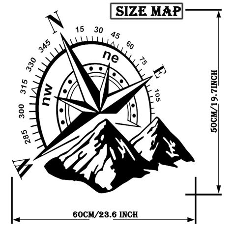 Lifeup Car Decals Compass Hood Decalcar Window Decalsdoor Decal