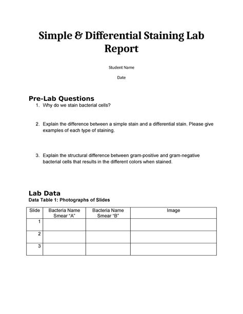 Simple Differential Staining Q Simple Differential Staining Lab Report Babe Name