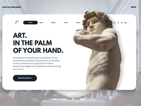 DailyUI Challenge 003 Museum Landing Page By Sara Bozzi On Dribbble