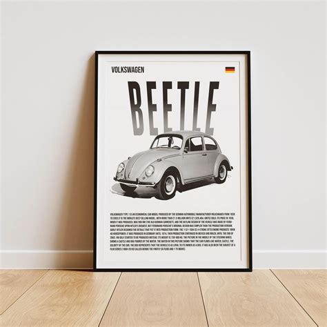 Volkswagen Beetle Poster Beetle Poster Digital Download Vintage Car