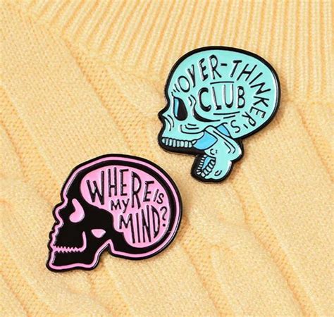 Punk Gothic Skull Series Enamel Pins Brooches Halloween Badge Etsy