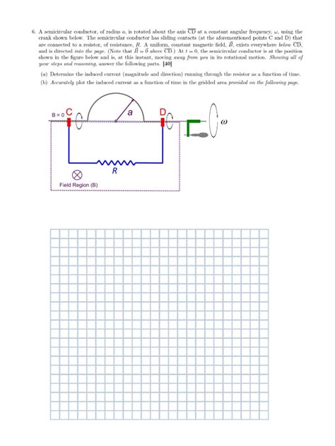 Solved A Semicircular Conductor Of Radius A Is Rotated Chegg