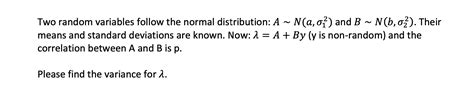 Solved Two Random Variables Follow The Normal Distribution