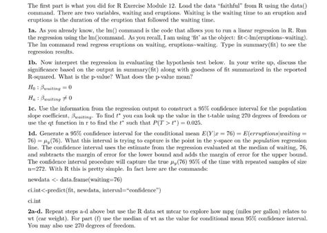 Solved The First Part Is What You Did For R Exercise Module Chegg