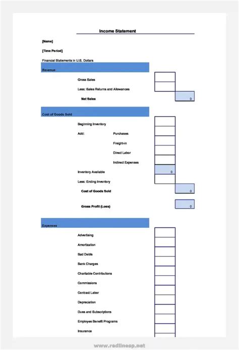 Simple Income Statement Template RedlineSP Simple Income Statement Template RedlineSP