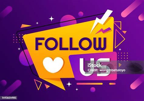 우리를 팔로우하고 손으로 그린 템플릿으로 흥미로운 페이지를 따르는 소셜 미디어 사용자의 인터넷 광고에 대한 벡터 일러스트레이션을 좋아합니다 소셜 네트워킹에 대한 스톡 벡터