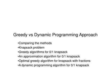 PPT Greedy Vs Dynamic Programming Approach PowerPoint Presentation Free Download ID 9732530