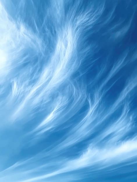 Plane Flying Through Cloudy Blue Sky Premium Ai Generated Image