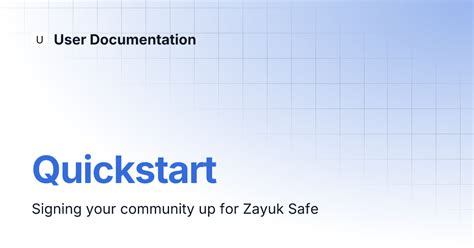 quickstart user documentation