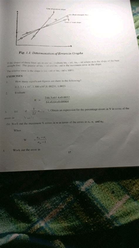 Here Are Some Exercises Related To The Determination Of Errors In Graphs