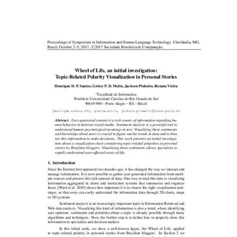 Wheel Of Life An Initial Investigation Topic Related Polarity Visualization In Personal