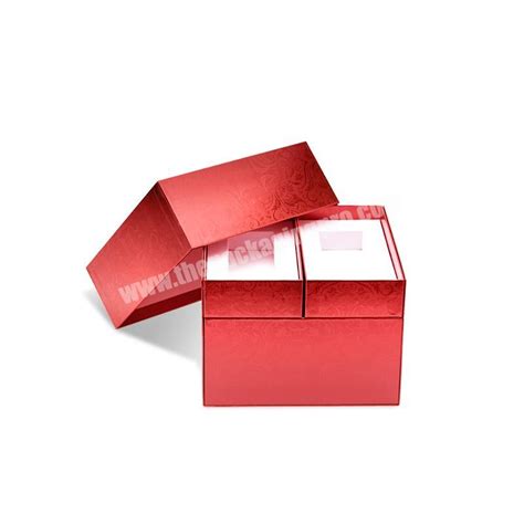 Custom Logo Printed Packaging Boxes Red T Boxes Factory Wholesales Fancy Eco Friendly Box