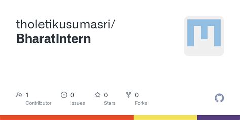 Github Tholetikusumasri Bharatintern