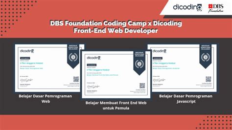 Irfikri Anggara Hasbar On Linkedin Dbs Foundation Coding Camp X Dicoding Indonesia Dbs
