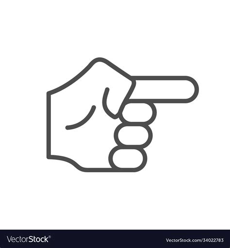 Hand Pointer Line Outline Icon Royalty Free Vector Image