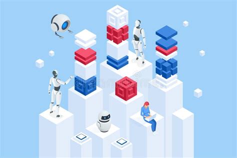 isometric an ai powered robot efficiently processes data for business analytics it analyzes