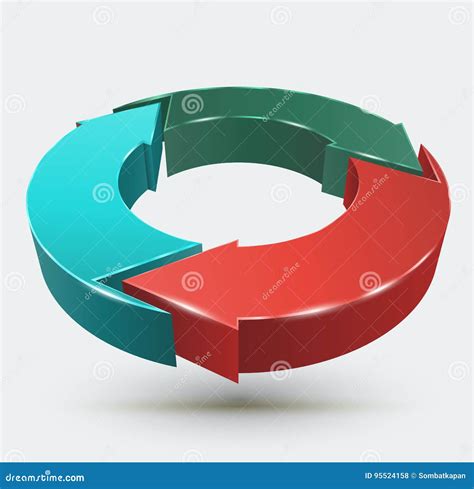 Three Arrows Circle D Style Stock Vector Illustration Of Service Business