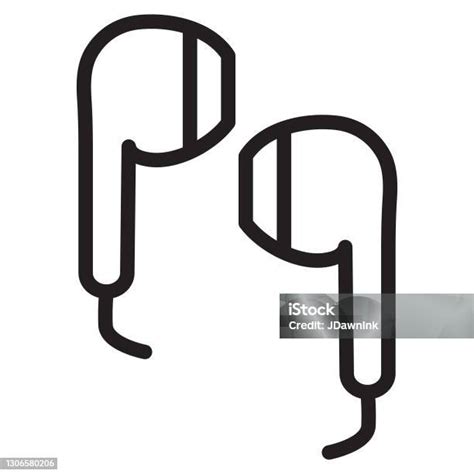 사용자 인터페이스 메뉴 이어버드 아이콘 개념 얇은 라인 스타일 편집 가능한 스트로크 인이어 이어폰에 대한 스톡 벡터 아트 및 기타 이미지 인이어 이어폰 아이콘 개념