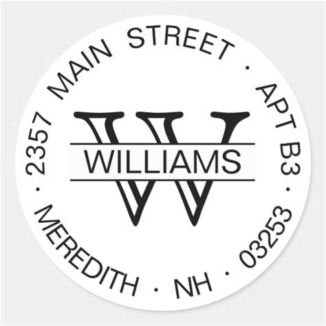 Round Return Address Label Template