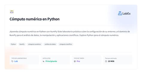 Cómputo Numérico En Python Labex